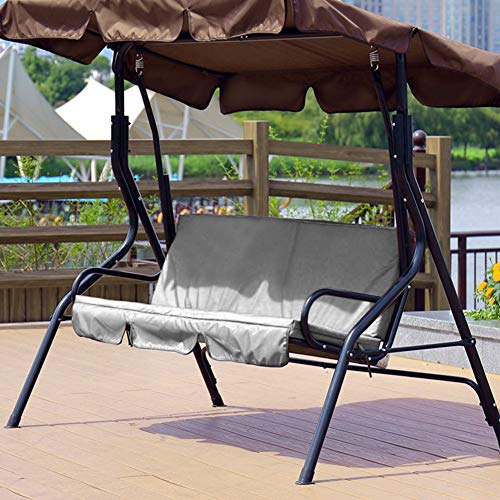 Duokon Patio Outdoor Swing Covers, 3 Triple Seater Hammock Cover Waterproof Windproof Protector for Patio Furniture(Gray)