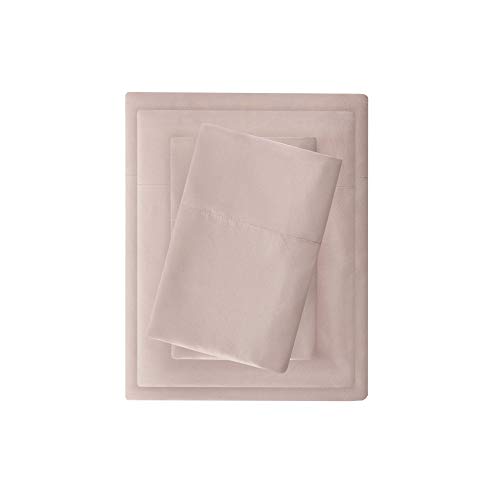 Madison Park 3M Microcell Color Fast, Wrinkle and Stain Resistant, Soft Sheets with 16" Deep Pocket All Season, Cozy Bedding-Set, Matching Pillow Case, 4 pieces, Queen, Blush