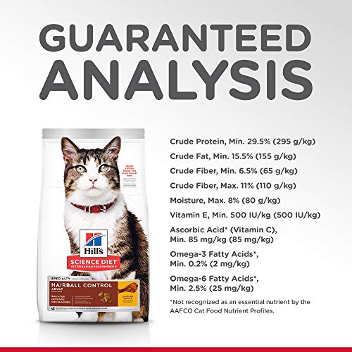 Hill's Science Diet Dry Cat Food, Adult, Hairball Control, Chicken Recipe, 7 lb. Bag