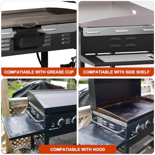 Demao Wind Guard for Blackstone Griddle 22 Inch,Stainless Steel Magnetic Wind Guard,Grill Accessories for Outdoor Cooking,Compatible with Rear Grease Cup, Hood and Side Shelf.