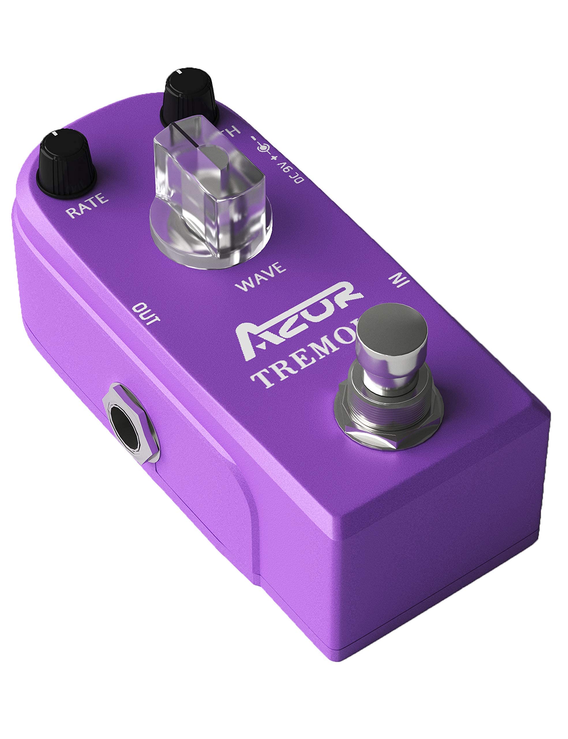 AZOR Pedal Power Adapter with Mini Pedal Tremolo Classic Guitar Effect Pedal