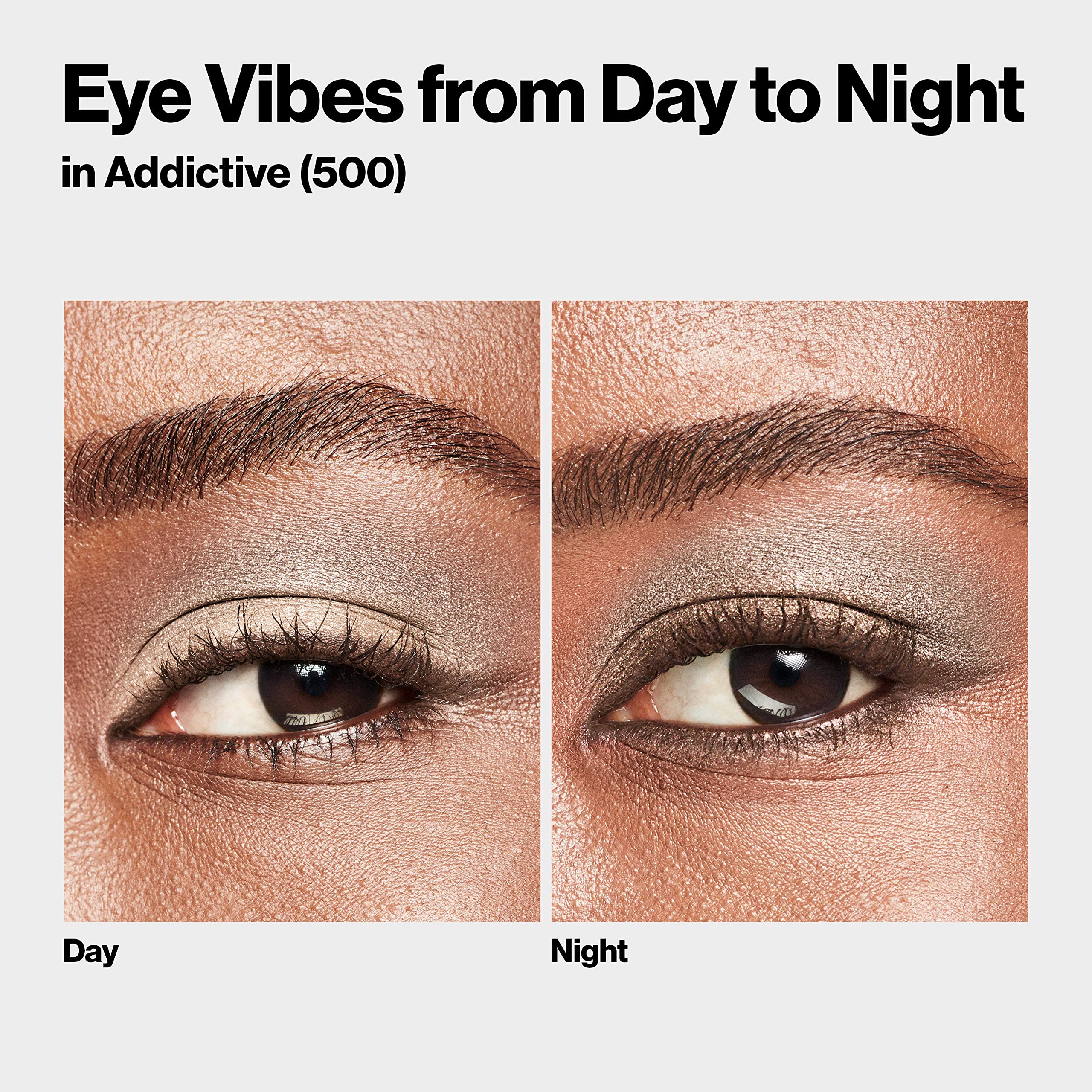 Revlon ColorStay Day to Night Eyeshadow Quad, Longwear Shadow Palette with Transitional Shades and Buttery Soft Feel, Crease & Smudge Proof, 500 Addictive, 0.16 Oz