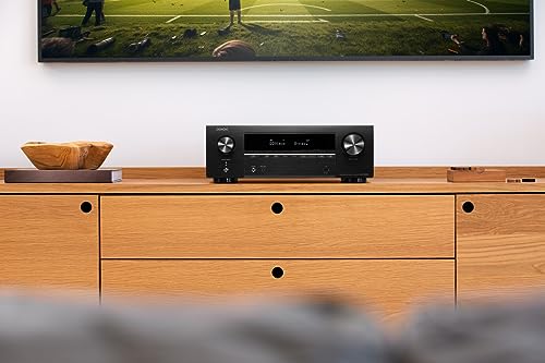 Denon AVR-X1800H 7.2 Channel AV Receiver (2023 Model) - 80W/Channel, Wireless Streaming via Built-in HEOS, WiFi, & Bluetooth, Supports Dolby Vision, HDR10+, Dynamic HDR, and Home Automation Systems
