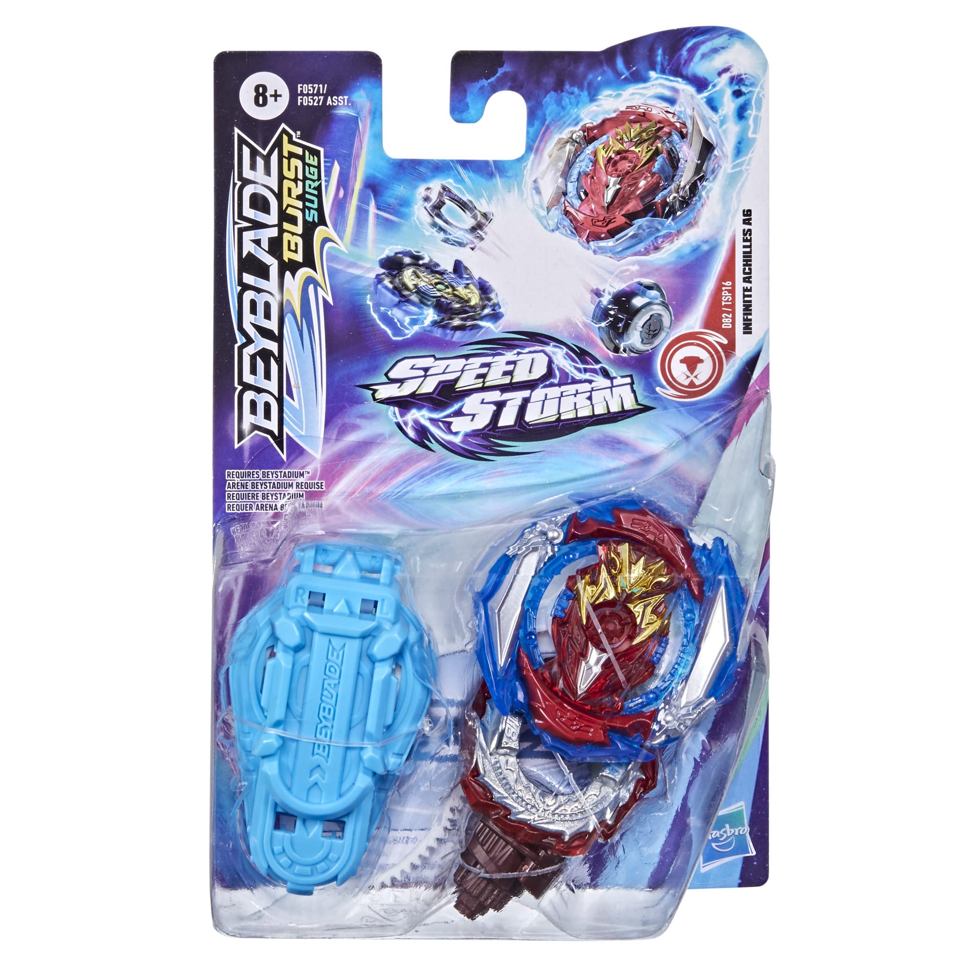 Beyblade Burst Surge Speedstorm Infinite Achilles A6 Spinning Top Starter Pack β Balance Type Battling Game Top with Launcher, Toy for Kids