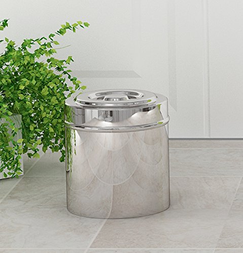 nu steel Gloss Decorative Stainless Steel Bathroom Vanity Countertop Storage Organizer Canister Jar for Cotton Swabs, Rounds, Balls, Makeup Sponges, Bath Salts, Shiny Mirror