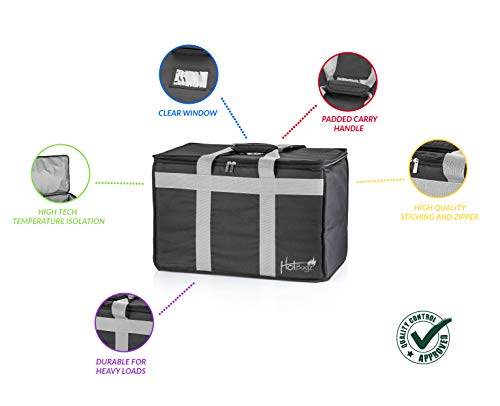 Insulated Food Delivery Bag - Professional Hot/Cold Thermal Carrier - Lightweight & Portable, For Catering, Restaurants, Delivery Drivers, Uber Eats, Grubhub, Postmates, etc..