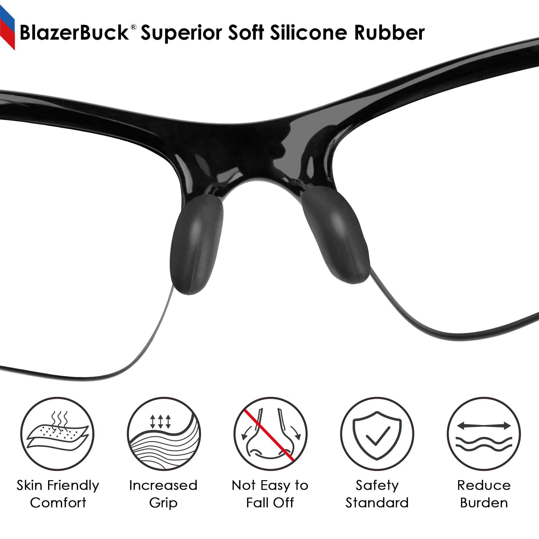 BLAZERBUCK Replacement Nose Pads Nose Piece for Oakley Half Jacket/Half Jacket XLJ Sunglasses - Black