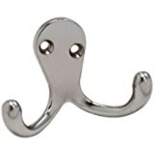 NATIONAL MFG/SPECTRUM BRANDS HHI N830-154 Double Robe Hook, Satin Chrome