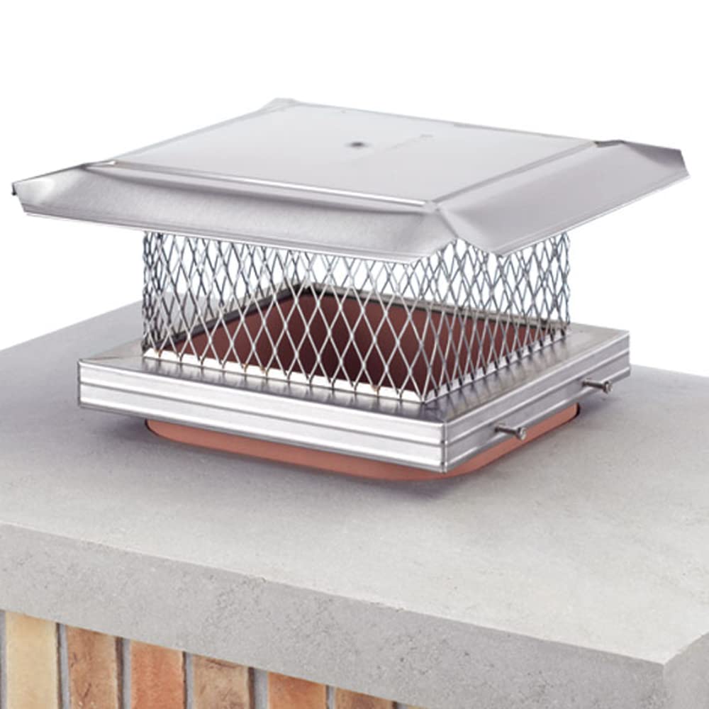 HomeSaver Pro 8" x 8" SS Single-Flue Chimney Cap 3/4" Mesh