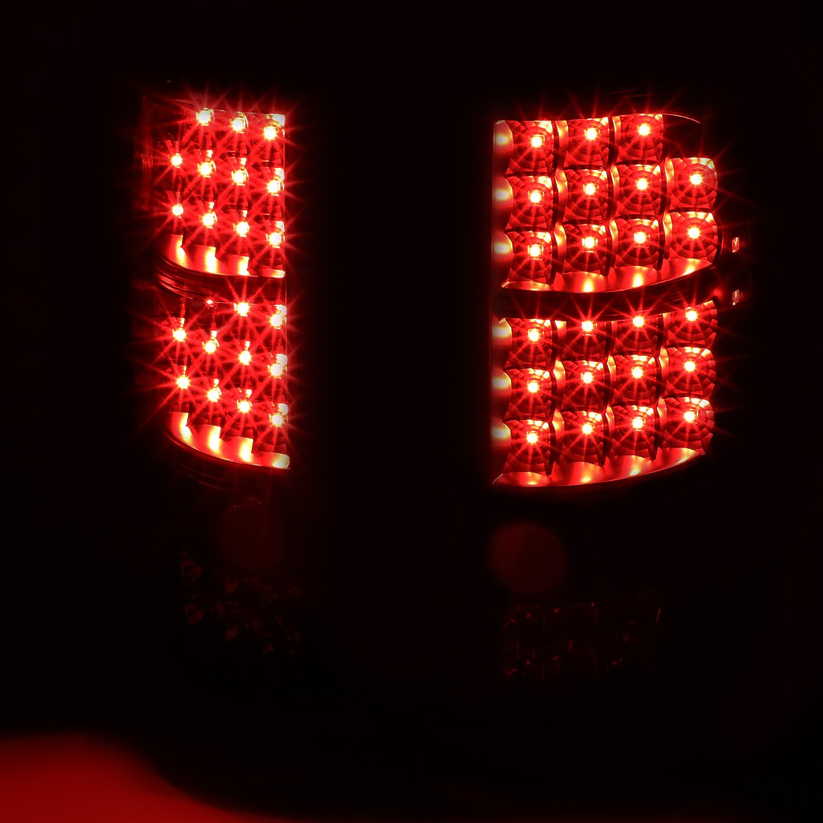 Auto Dynasty Pair of Black Housing Smoke Lens Full LED Tail Lights Brake/Reverse Lamps Compatible with Ford F-150 Lobo 04 05 06 07 08