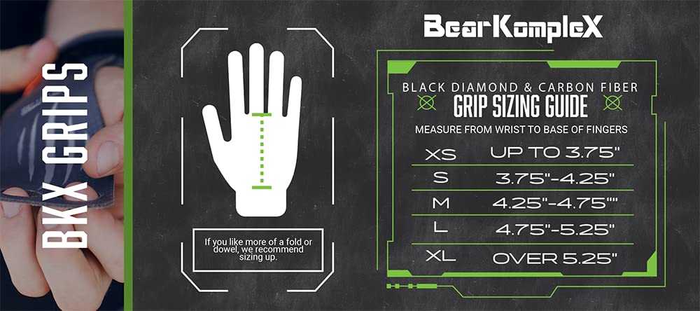 Bear KompleX Black Diamond No Hole Grips for Crossfit - Lightweight, High Performance Weightlifting Grips, Protect Hands and Provides Comfort - Great for Cross Training, Powerlifting