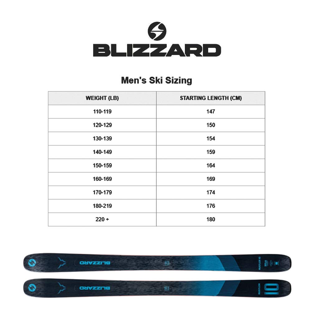 Blizzard Men's Rustler 10 Freeride All-Mountain Lightweight Skis, Blue, 172 cm