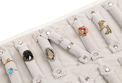 WODISON Travel Velvet Jewelry Roll Earrings Rings Necklaces Organizer Clutch Bag for Ring Gift Idea