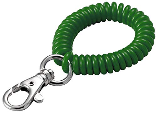 Lucky Line 2β Diameter Spiral Wrist Coil with Trigger Snap, Flexible Wrist Band Key Chain Bracelet, Stretches to 12β, Color May Vary (40701)