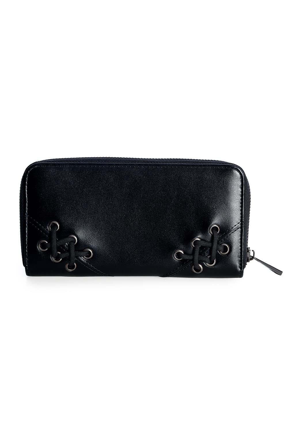 Lost Queen Women's Gothic Skeleton Butterfly Zip Around Wallet Ouija Spirit Board Faux Leather Zip Around Clutch