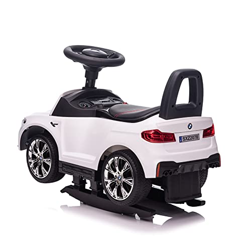 Best Ride On Cars BMW 4 in 1 Battery Powered Push Car, White, Large