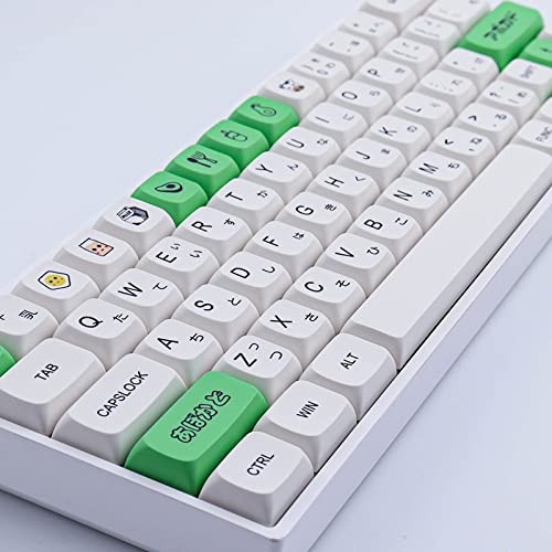 Hyekit PBT Keycaps 137 Keys Avocado Milk XDA Profile Keycaps Dye-Sublimation Japanese Keycaps Cute Keycaps Cherry Gateron MX Switches Mechanical Keyboards