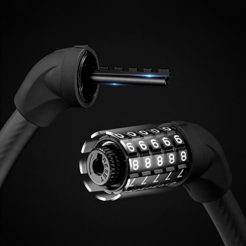 AZPINGPAN 1.72cm Bold Ring Bicycle Lock丨zinc Alloy Core Steel Cable Code Lock丨small and Portable 57cm Outdoor Mountain Bike Fixing Accessories丨suitable for Electric Vehicles, Motorcycles