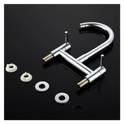 Chrome Kitchen Faucet Bath Hot and Cold Water Mixer Crane Deck Mounted Vessel Sink Mixer Tap Swivel Dual Handle Basin Tap,Basin Faucet