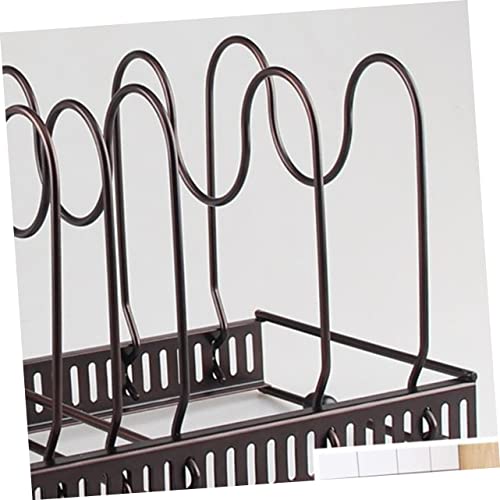 GANAZONO 1pc Desk Top Organizer Dish Storage Rack Cutting Board Holder Stand Expandable Pot Organizer Metal Dish Drying Stand Pan Lid Organizer Expandable Pan Organizer Pot Storage Flat