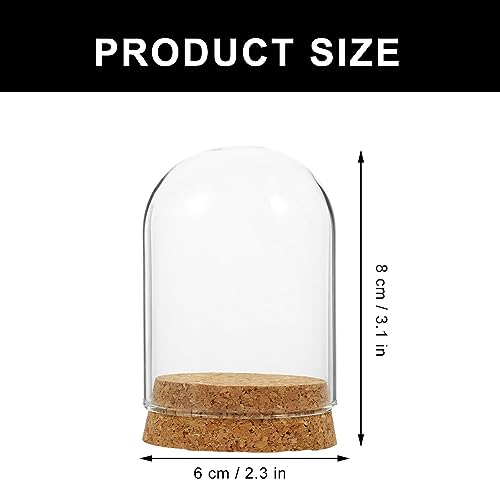 GANAZONO 2Sets Glass Display Dome Cloche Tabletop Display Case with Cork Base DIY Snow Globe for Office Home Halloween Christmas Wedding Tabletop Centerpiece Decoration