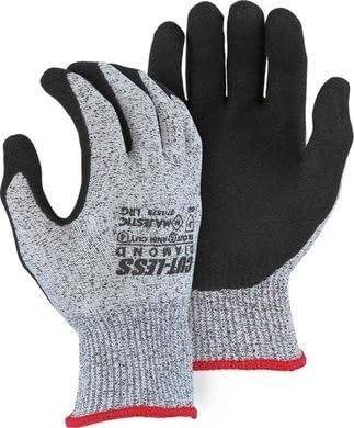 Gloves Cut-Less, Palm Nitrile Coated Ultimate Grip Sandy Black, Level 5, Size Small, 371575 (1 Pair)
