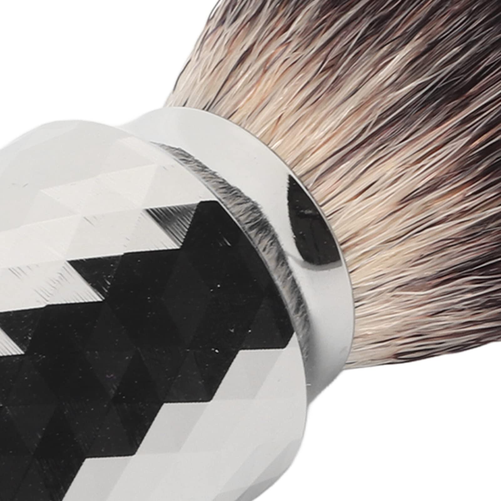Beard Brush for Men, Alloy Handle Nylon Bristles Shaving Brush, Quick Dry Dirt Removal Mustache Men Shaving Brush for Home and Salon