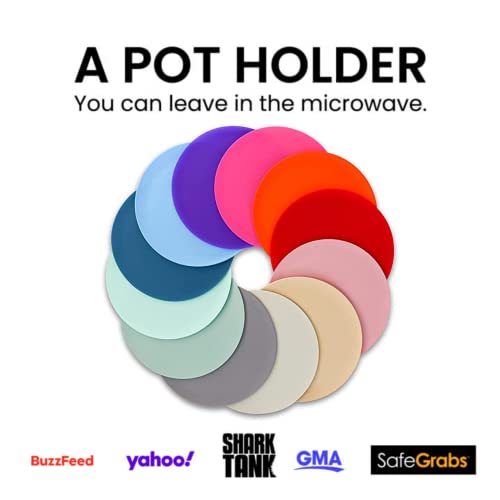 Safe Grabs: Multi-Purpose Silicone Original Microwave Mat as Seen on Shark Tank | Splatter Guard, Trivet, Hot Pad, Pot Holder, Minimize Mess (BPA Free, Heat Resistant, Dishwasher Safe),Set of 2 Purple