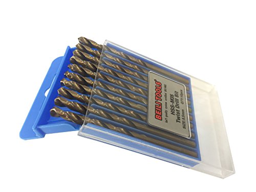 BEILI TOOLS HSS M35 Cobalt Twist Drill Bits, Pack of 10 (5.5mm, 7/32")