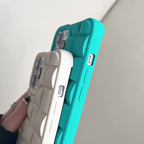 Ginkgonut Compatible with iPhone 13 Pro Case for Women/Girls, Cute 3D Laid Desgin Soft Silicone Shockproof Raised Bumper Corners Case for iPhone 13 Pro(White)