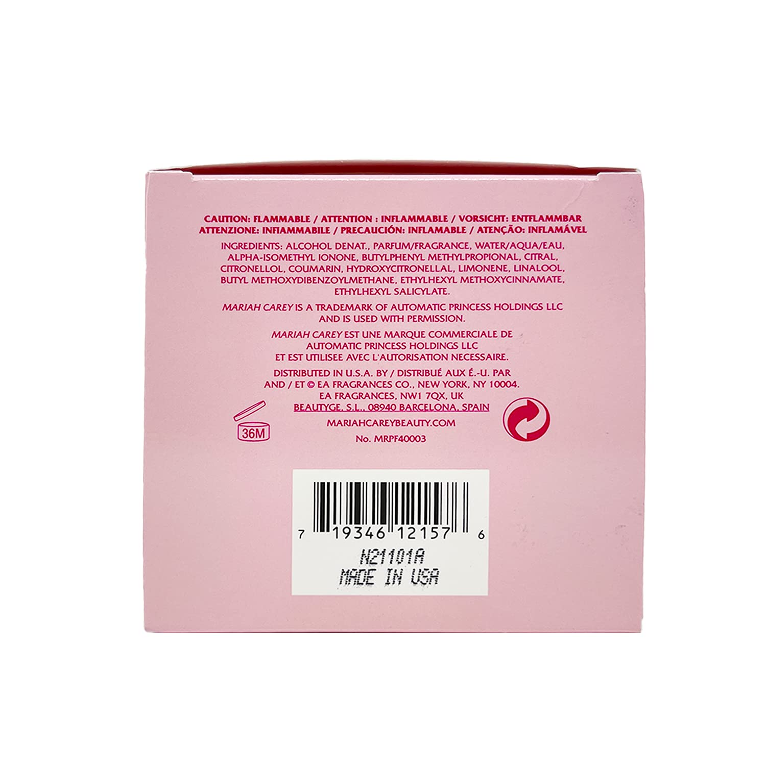 Luscious Pink by Mariah Carey Women's Eau De Parfum Spray 3.4 oz - 100% Authentic by Mariah Carey