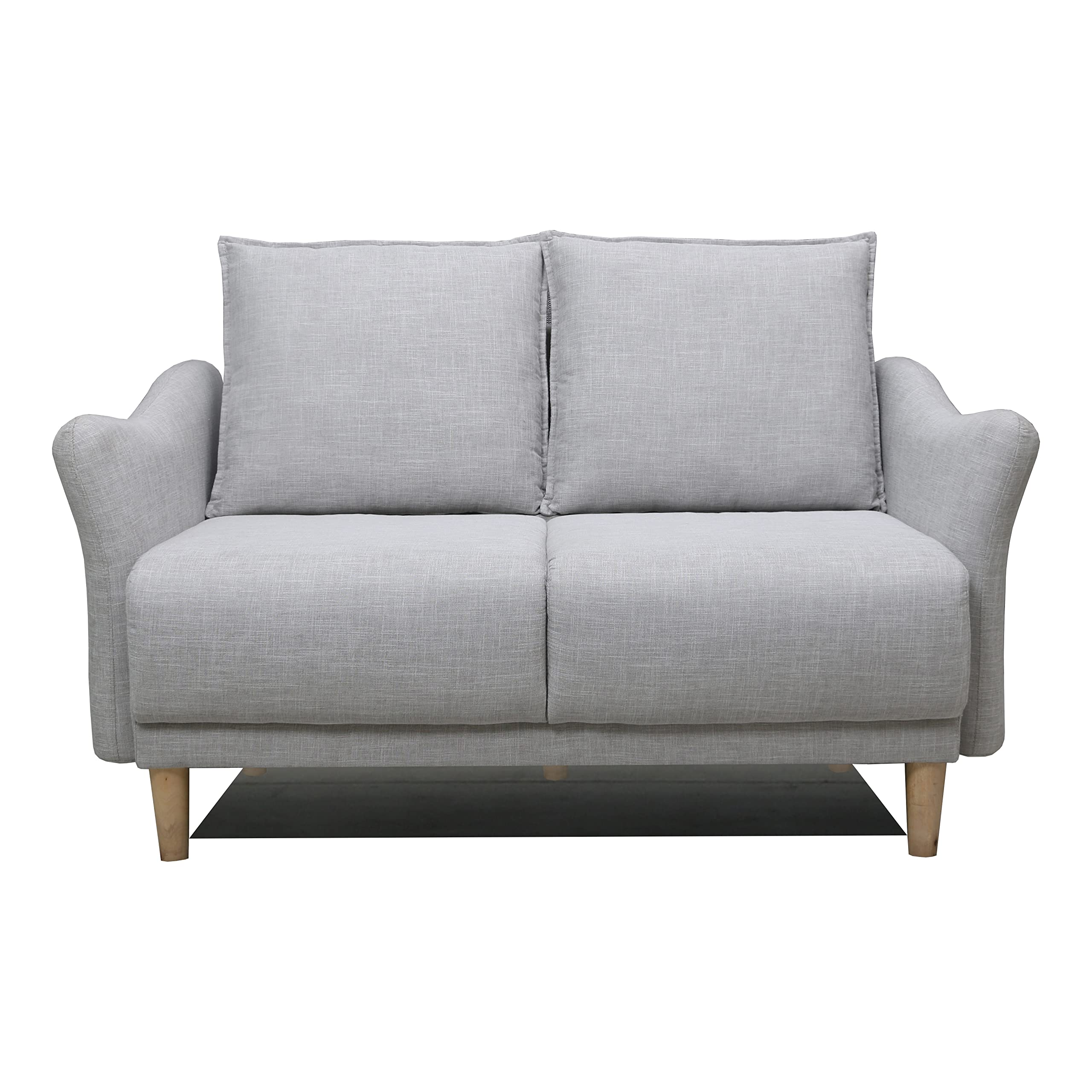 Best-Living Furniture Linen Fabric Small Sofa 56" Modern Sofa Couch, Contemporary Love seat and Loveseat Sofa, 2 Seat Sofa for Small Space, Light Grey