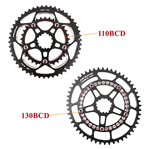 EVOSID 110BCD Conversion Claw 104BCD 5 Claws GXP Crank Turn 130BCD for MTB Road Bike Direct Mount Crank to 110/130BCD 5 Bolt Chainrings (Full Silver-130BCD with 5 Bolt)