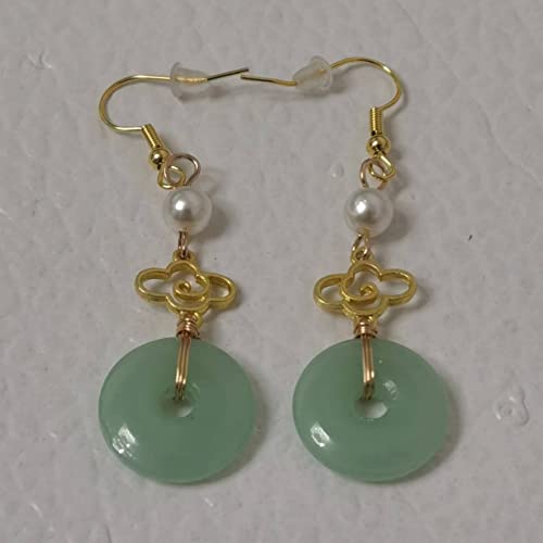 BDRIUOCNE Earrings, Lucky Gold Plated Loop Earrings, Dainty Charm Pendant Jewelry Studs, Handmade Ear Stud Earrings Hoop Earrings for Women