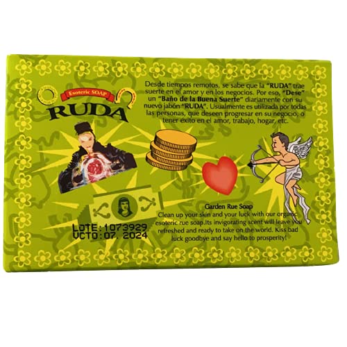 Nuestra Salud - Rue Herb Soap Bar - Gentle Moisturizing Action for Hand, Face, and Body - 100% Natural and Organic Soap for Healthy Skin