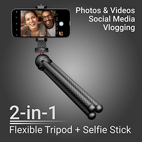 Xenvo SquidGrip Flexible Cell Phone Tripod and Portable Action Camera Holder - Compatible with iPhone, GoPro, Android, Samsung, Google Pixel and All Mobile Phones