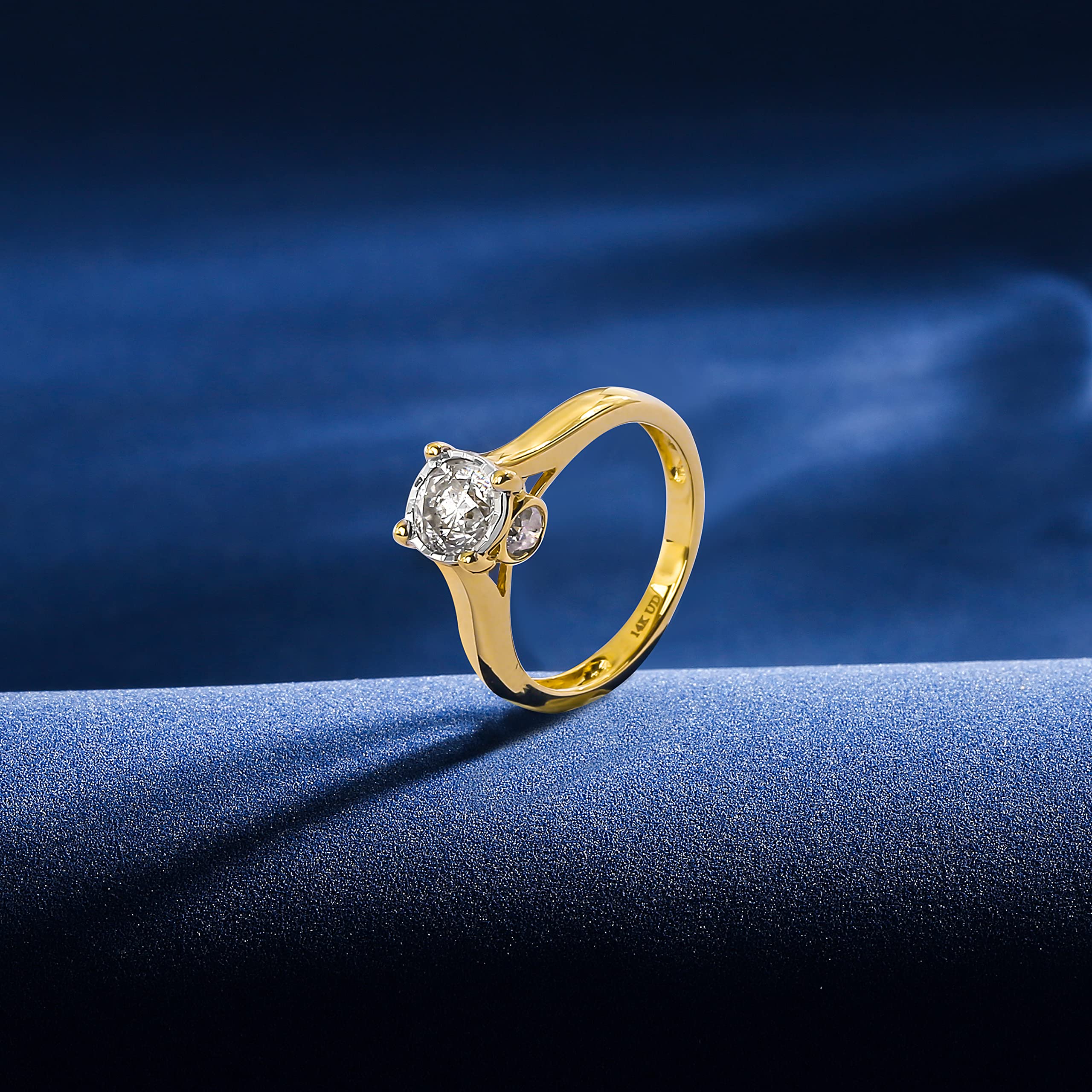 Beyond Brilliance 1.00 Carat Diamond,Prong set Engagement Ring In 14K Yellow Gold. (I-J, I2-I3) Natural Diamond Engagement Ring For Women, Gift Box Included