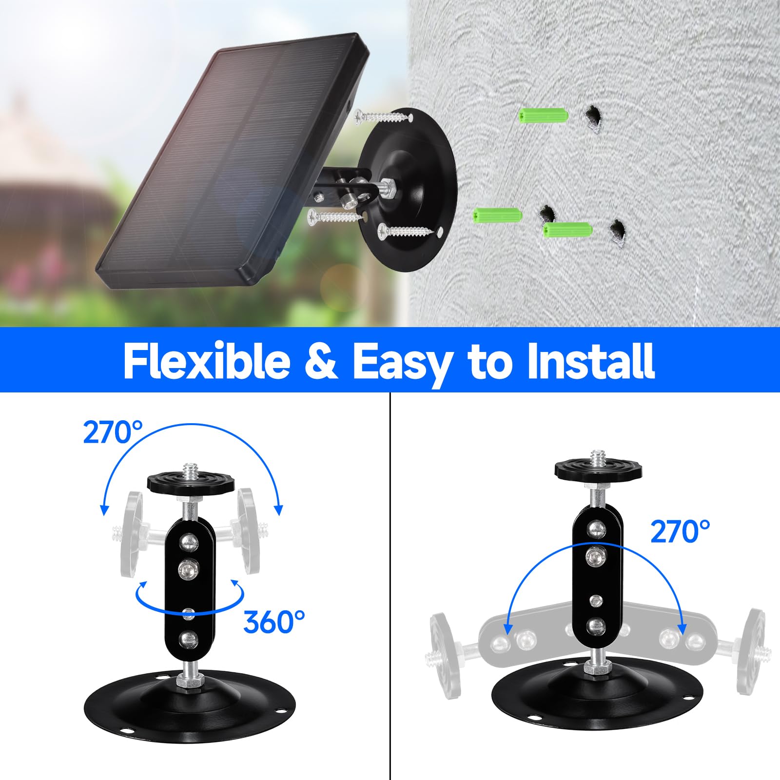 Bingfu Trail Camera 4W [9V] Solar Power Panel Charger Kit Battery Pack 1200mAh Solar Panel with Bracket Fits Most Wireless 4G LTE Cellular Hunting Game Cam Camera Deer Feeder