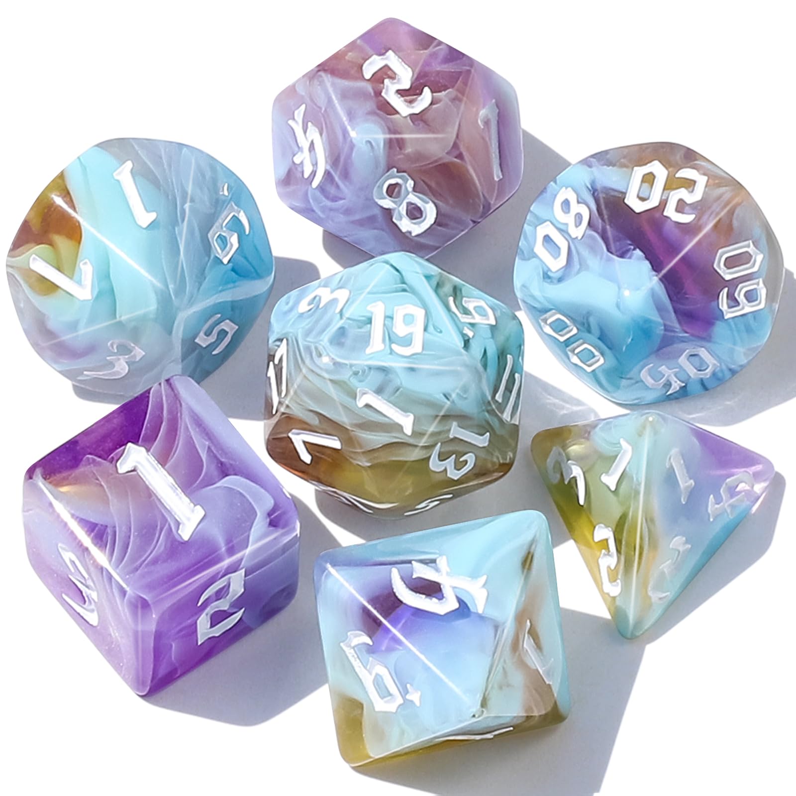 CiaraQ DND Polyhedral Dice Set with Dice Bag for Dungeons and Dragons RPG MTG Role Playing Table Games