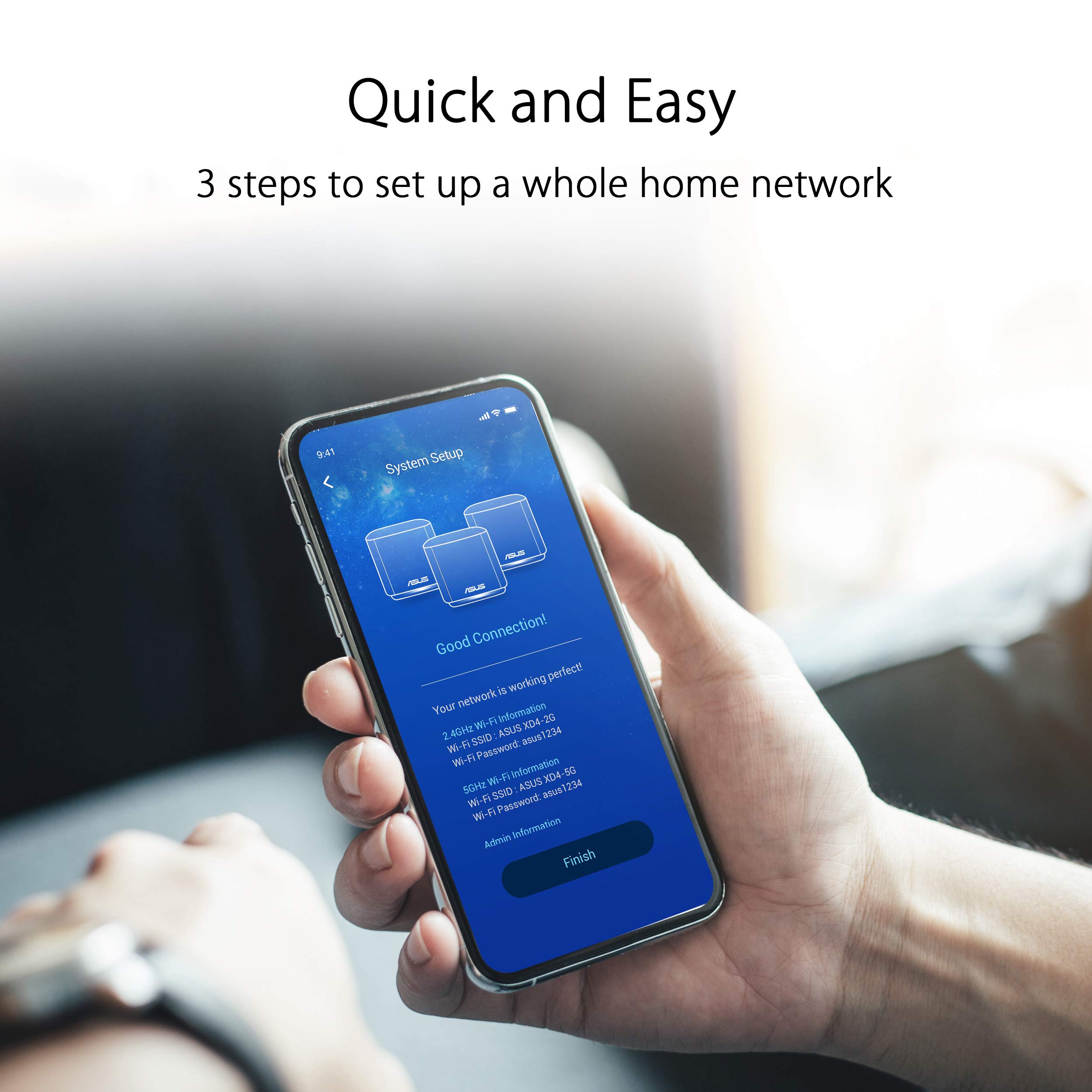 ASUS ZenWiFi AX Mini,Mesh WiFi 6 System (AX1800 XD4 3PK)-Whole Home Coverage up to 4800 sq.ft & 5+ Rooms, AiMesh, Special Wood Pattern