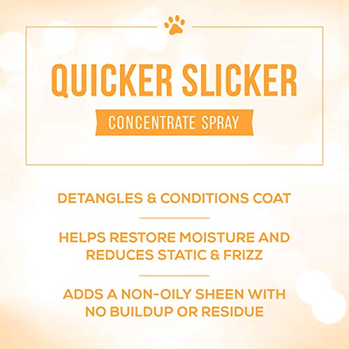 Nature's Specialties Quicker Slicker Ready to Use Detangling and Conditioning Spray, Natural Choice for Professional Groomers, Helps Restore Moisture, Made in USA, 8 oz