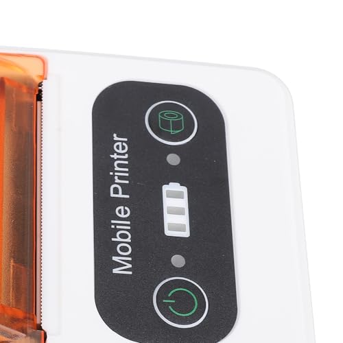 Bluetooths Thermal Receipt Printer, 58mm Handheld POS Inkless Receipt Printer, Portable Small Thermal Printer for Small Business Office Retail Store Restaurant (Orange White)