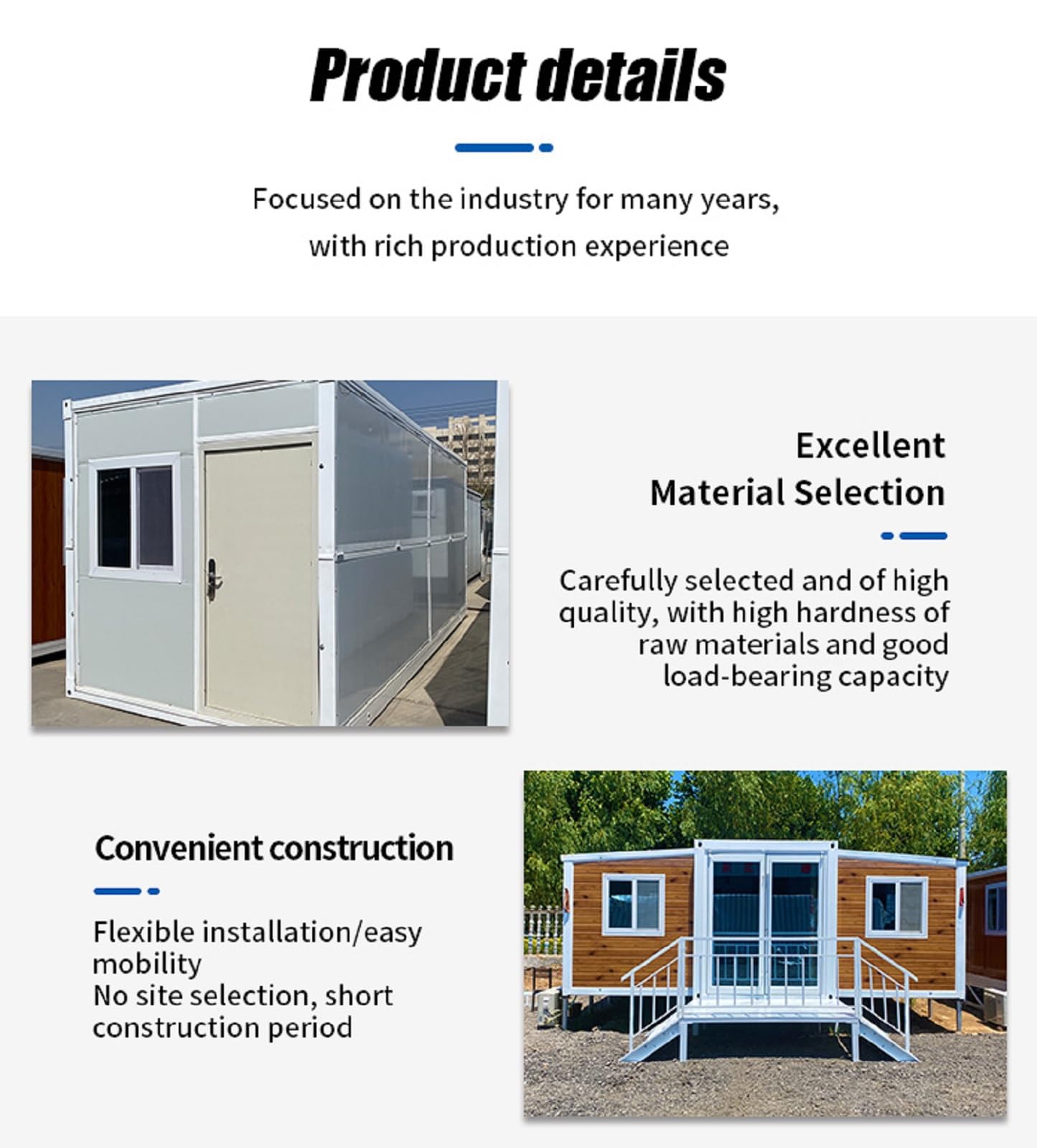 Customizable Folding Container Home - Prefabricated Tiny Home with Modular Design, Bathroom, Kitchen, Living Room & Bedrooms - Ideal Mobile Home for Adults