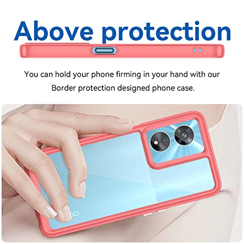 DFTCVBN Phone Case for OnePlus Nord N300 Case, Nord N20 SE/Oppo A57 CPH2389 Case with Screen Protector, Soft Bumper with Clear Crystal PC Hard Back Shockproof Cover Cases for OnePlus N300 5G Tangerine