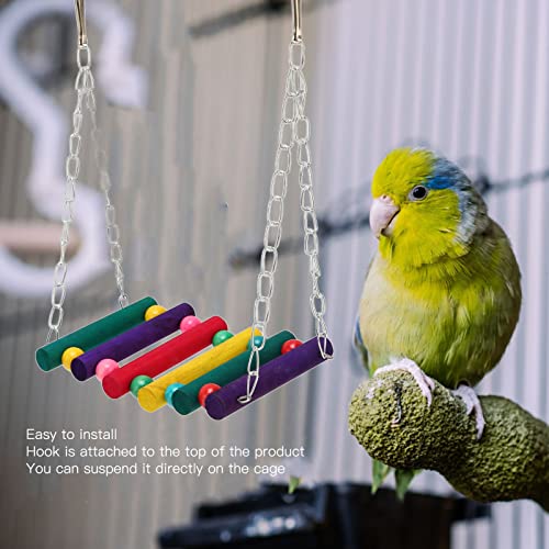 Deosdum 12Pcs Bird Toys Parrot Chewing Toys,Hanging Bell Pet Bird Cage Hammock Swing Toy Hanging Toy for Small Parakeets Cockatiels, Conures, Macaws