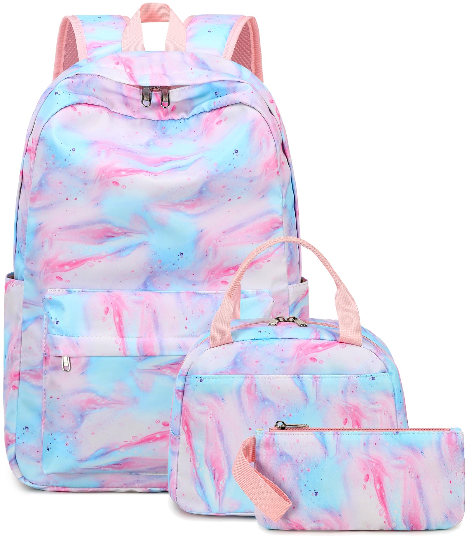 Bluboon School Backpack Teens Girls Boys Kids School Bags Bookbag with Lunch bag pencil pouch