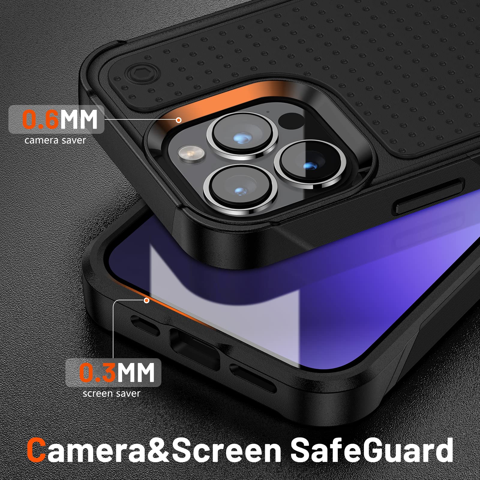 Asuwish Phone Case for iPhone 14 Pro Max 6.7 inch with Tempered Glass Screen Protector Cover and Cell Accessories Protective Slim iPhone14promax i Phone14Max Plus iPhone14 ProMax Women Men Black