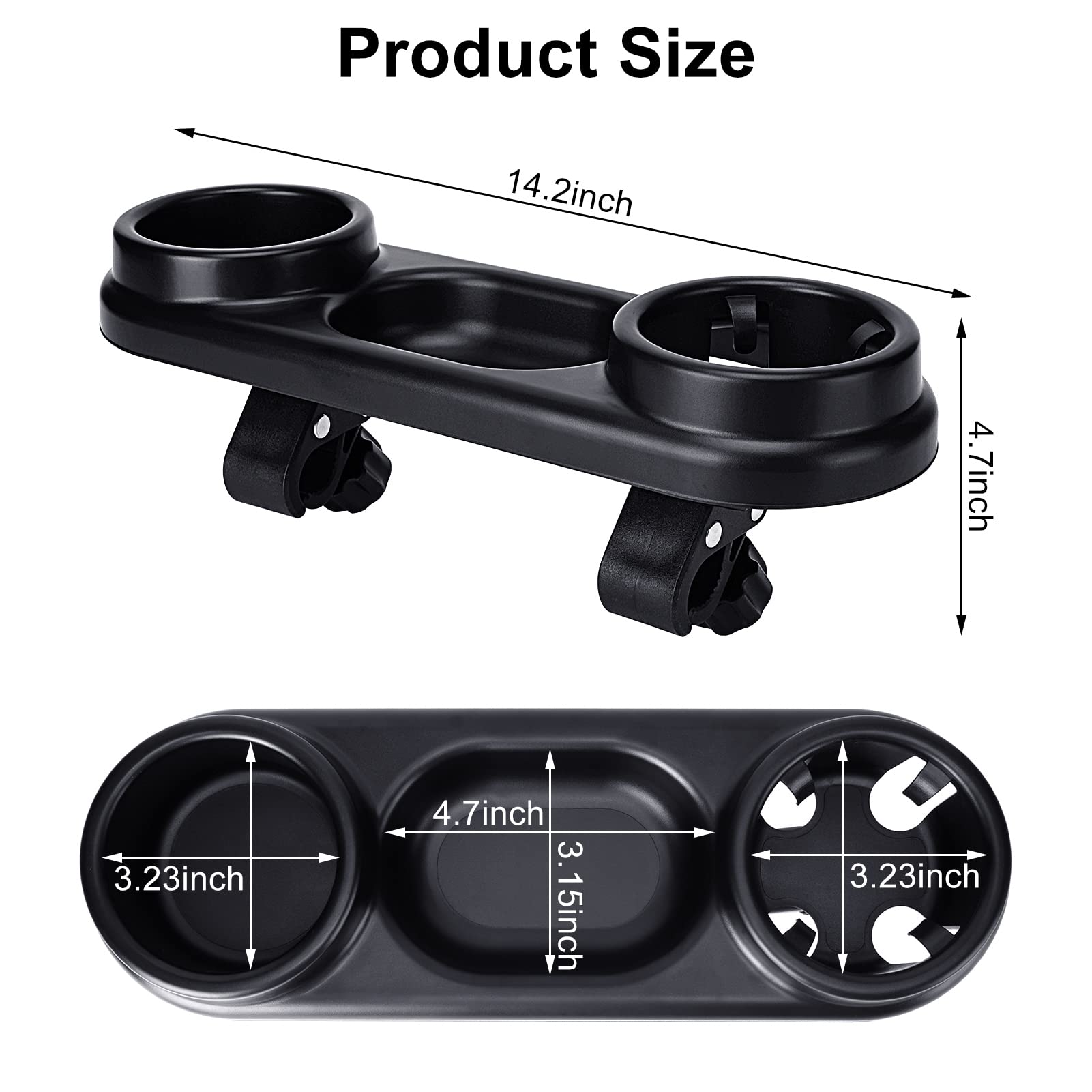 BOWINR Universal Stroller Snack Tray with Cup Holder, Stroller Cup/Snacks Holder, Stroller Attachment Fits Most of Strollers with Round Armrests, Good Helper for Baby Travel