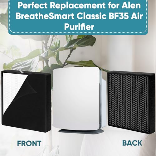 BF35 True Hepa Filter Replacement - for BreatheSmart Classic Air Purifier - Compatible with BF35 Includes Grade H13 True HEPA Filter & Carbon Pre-Filter