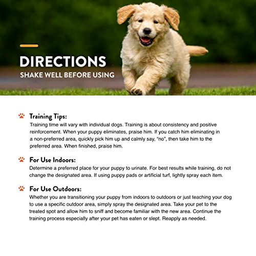 NaturVet β Potty Here Training Aid Spray | Attractive Scent Helps Train Puppies & Dogs Where to Potty | Formulated for Indoor & Outdoor Use | 8 oz